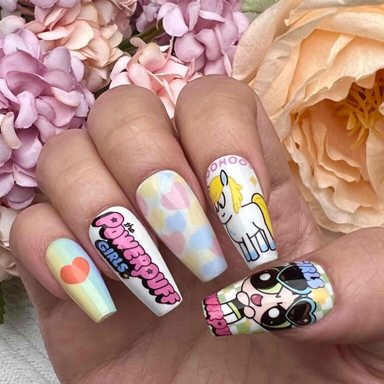 5 Chic Powerpuff Girl Nail Arts | Froni Nail