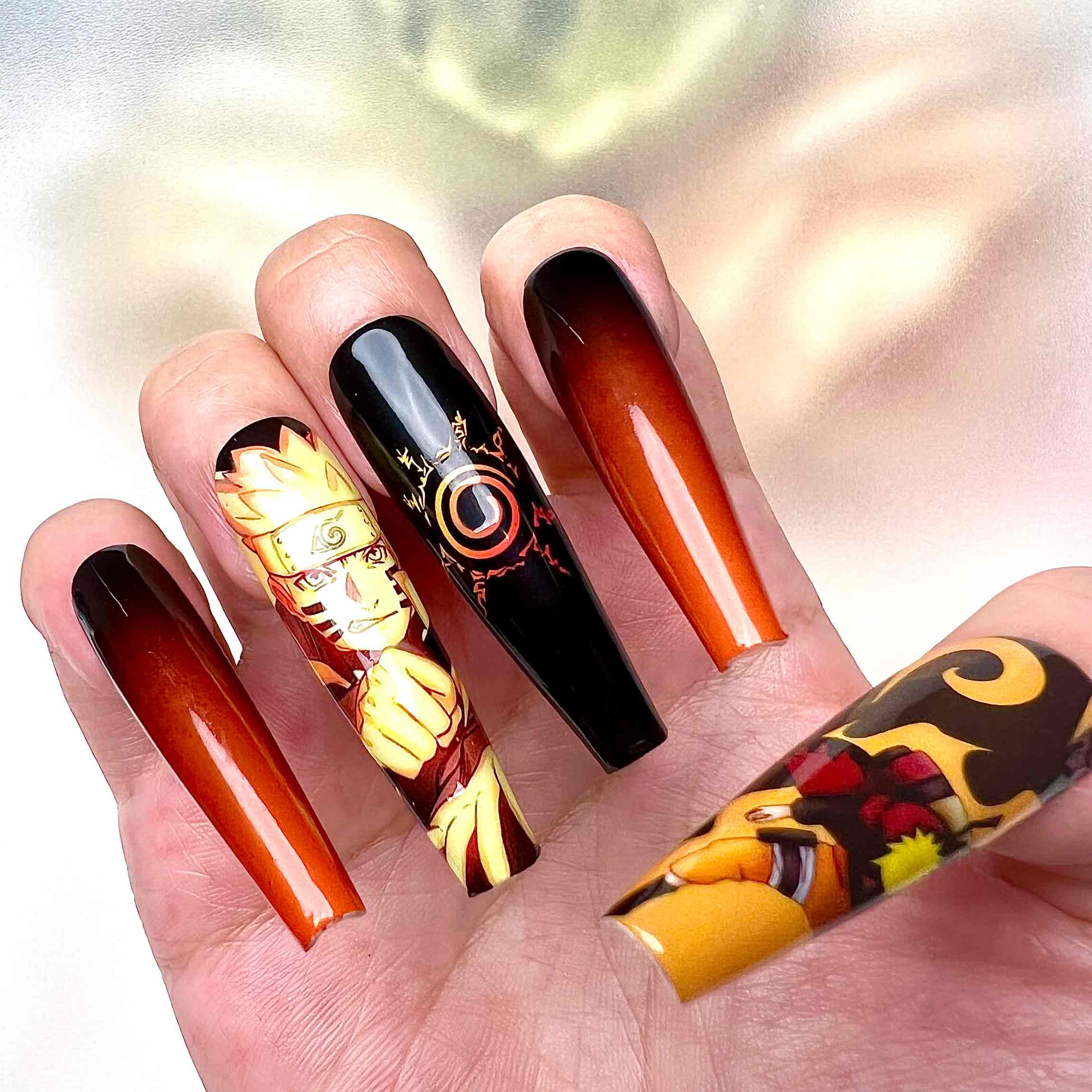 Glowing Uzumaki and Kurama | Froni Nail