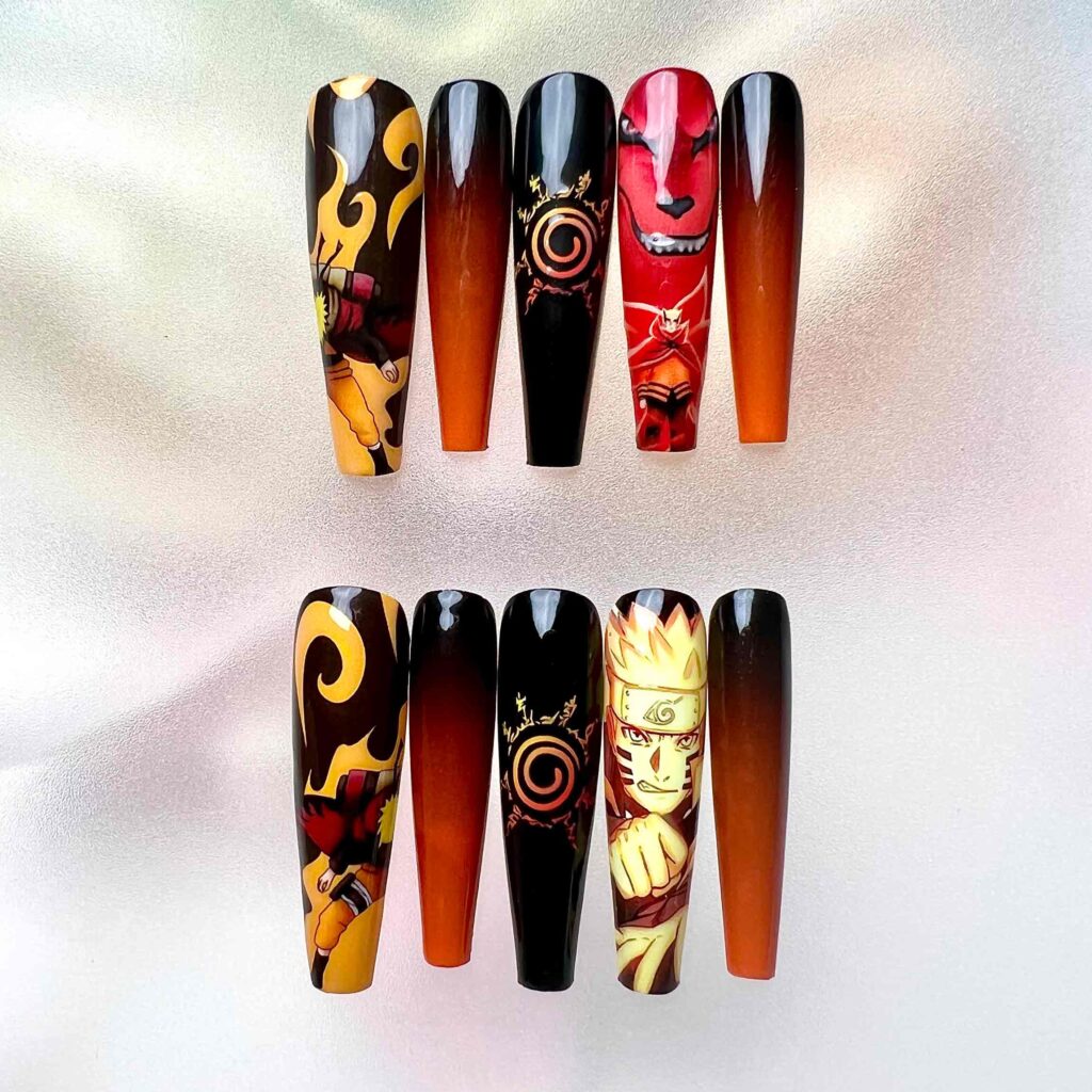 Glowing Uzumaki and Kurama | Froni Nail