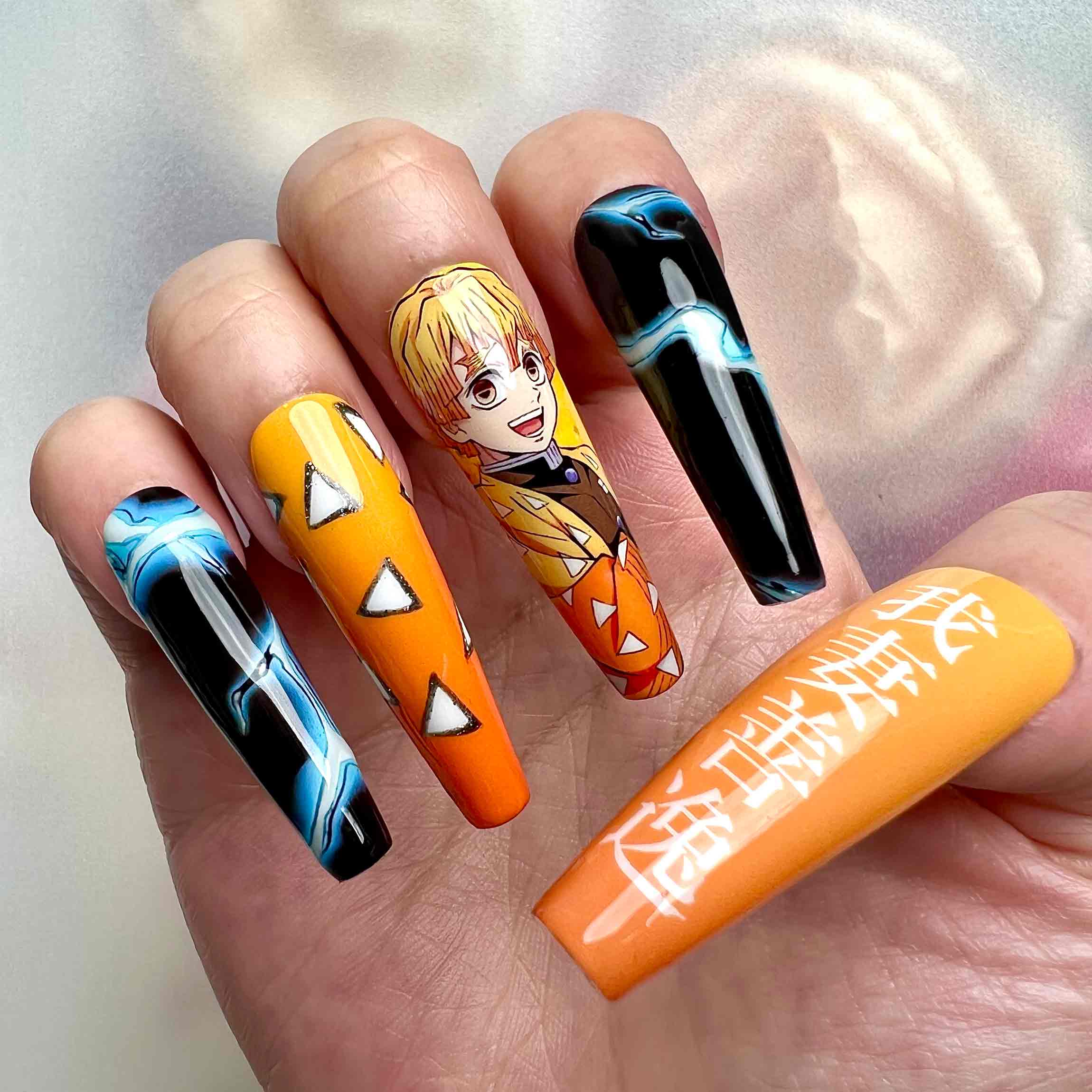 Zenitsu Thunderclap Glow | Froni Nail
