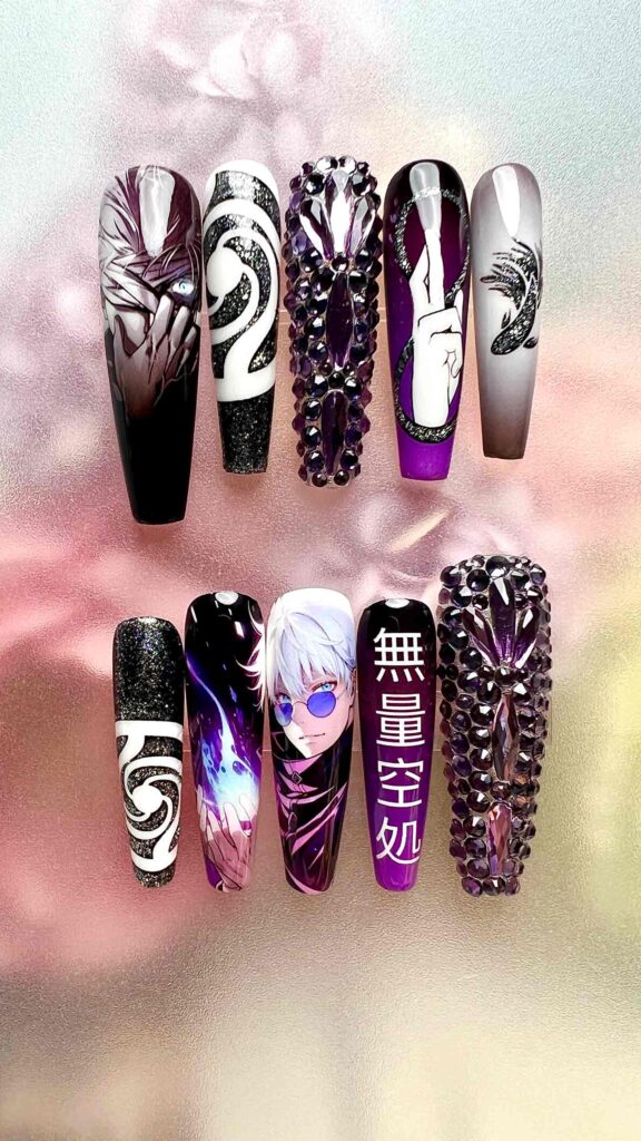 Six Eye Gojo Diamanté | Froni Nail