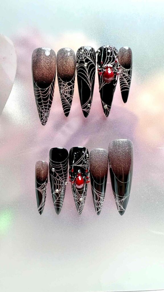 3D Black Widow Bites | Froni Nail